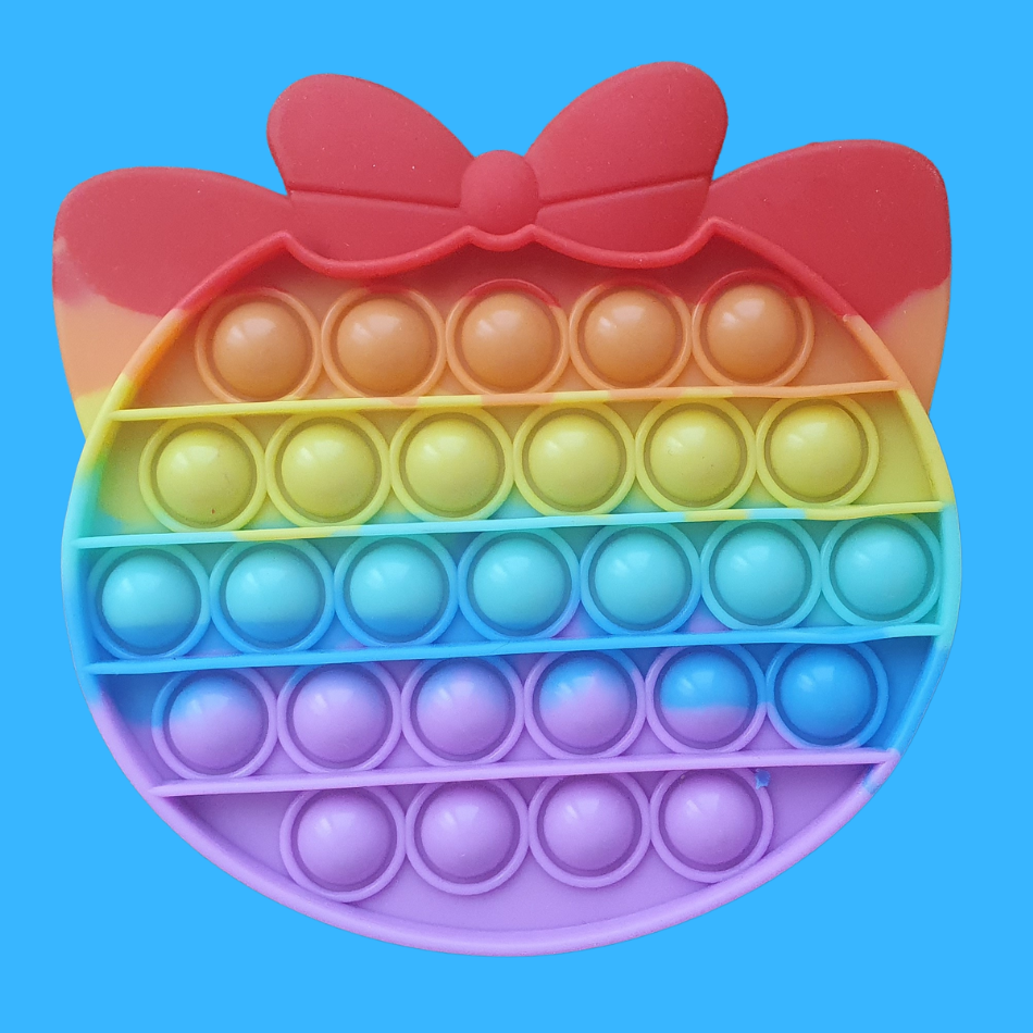Kitty Bow Rainbow Bubble Fidget Toy Push Pop It – Toy Maniac